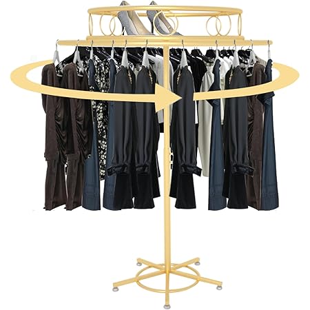 Amazon.com: AMSXNOO Rotatable Round Clothes Rack 3-tier Underclothing ...