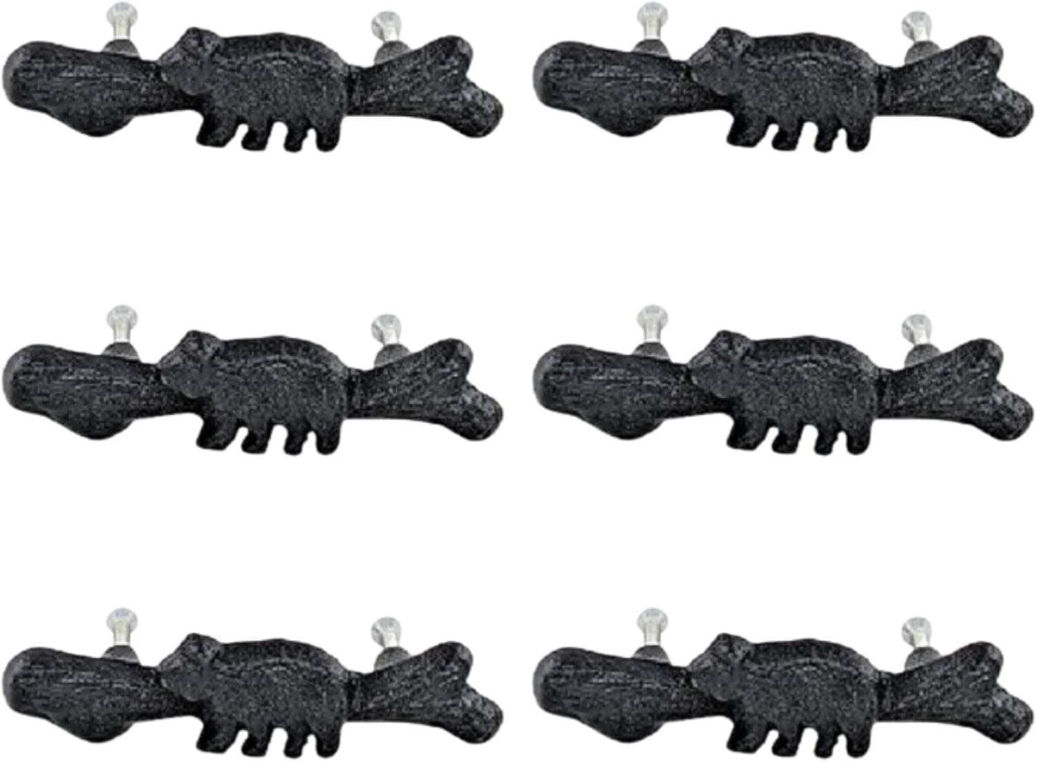 BestGiftEver 6-pc. Black Bear Drawer Pulls - Rustic Cast Iron Cabinet ...