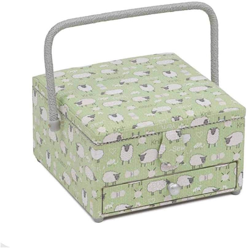 Square Sewing Box/Organiser with Drawer - Sheep | HobbyGift MRLD#8 ...
