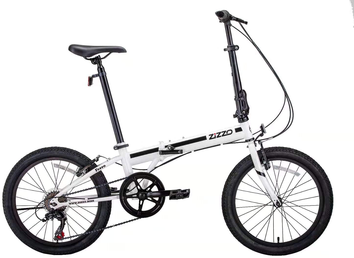 ZiZZO Ferro 20-inch 29 lbs Light Weight Folding Bike (White) : Amazon ...
