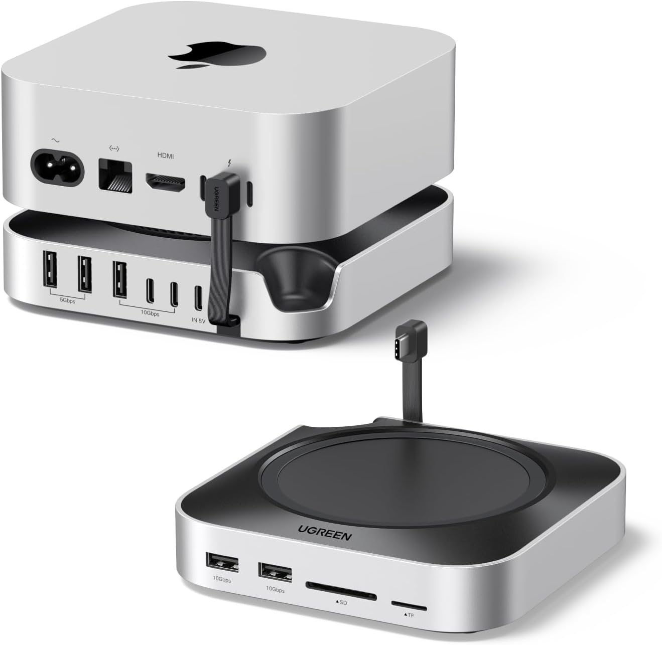 UGREEN Mac mini M4 Dock, 11-in-1 USB C Hub with 8TB M.2 NVMe Enclosure ...