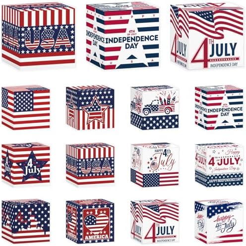 Amazon.com: QXBXYHM 12pcs Patriotic Treat Box 4th of July American Flag ...