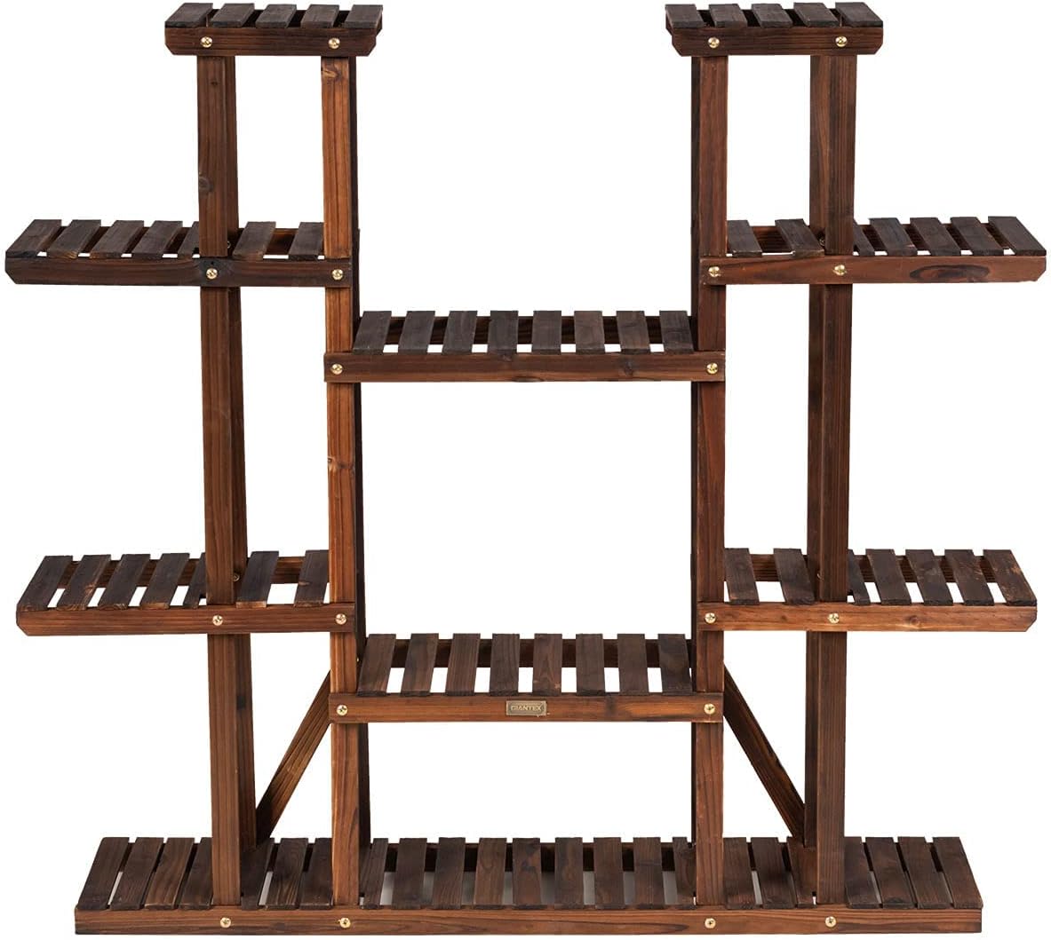 Yaheetech Scaffale Porta Piante Vasi Fiori in Legno con Ruote 9 Ripiani ...