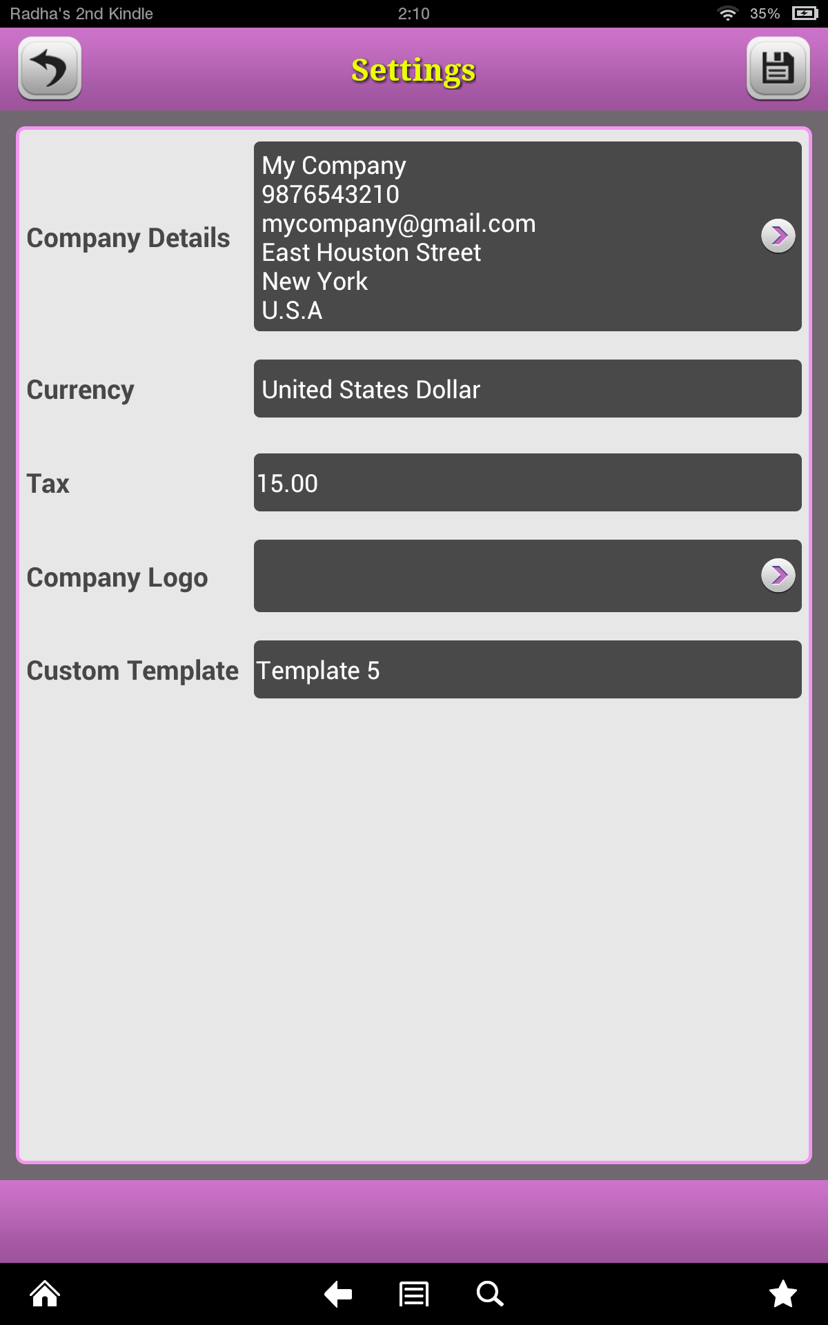 Quick Invoice Pro for Kindle Fire - App on Amazon Appstore