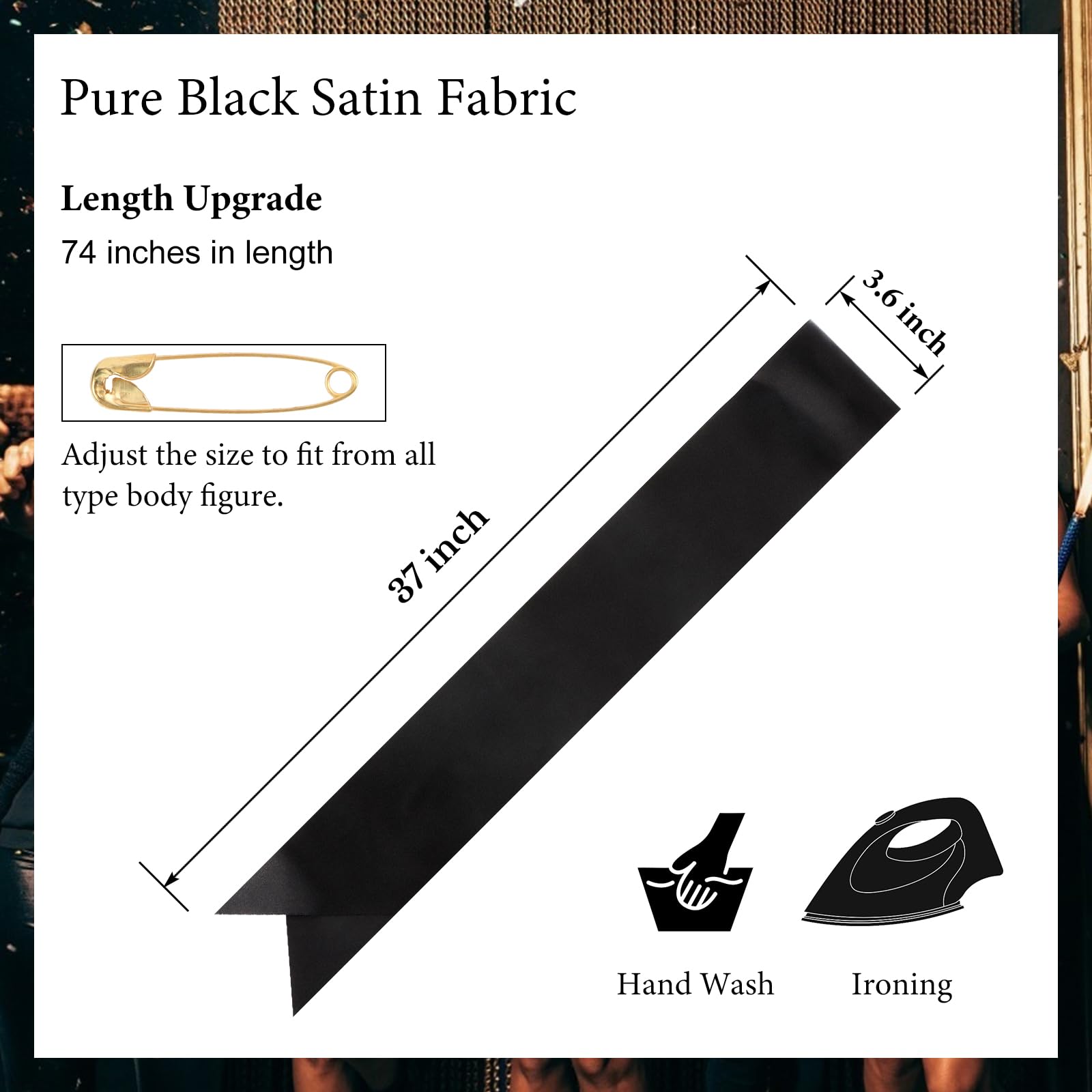 Snapklik.com : 1 Pack Black Sash Blank Satin Sash Custom Sash Prom ...