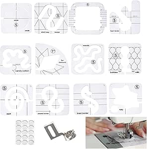 Amazon.com: MJFUNTXY Free Motion Quilting Template,14pcs Free Motion ...