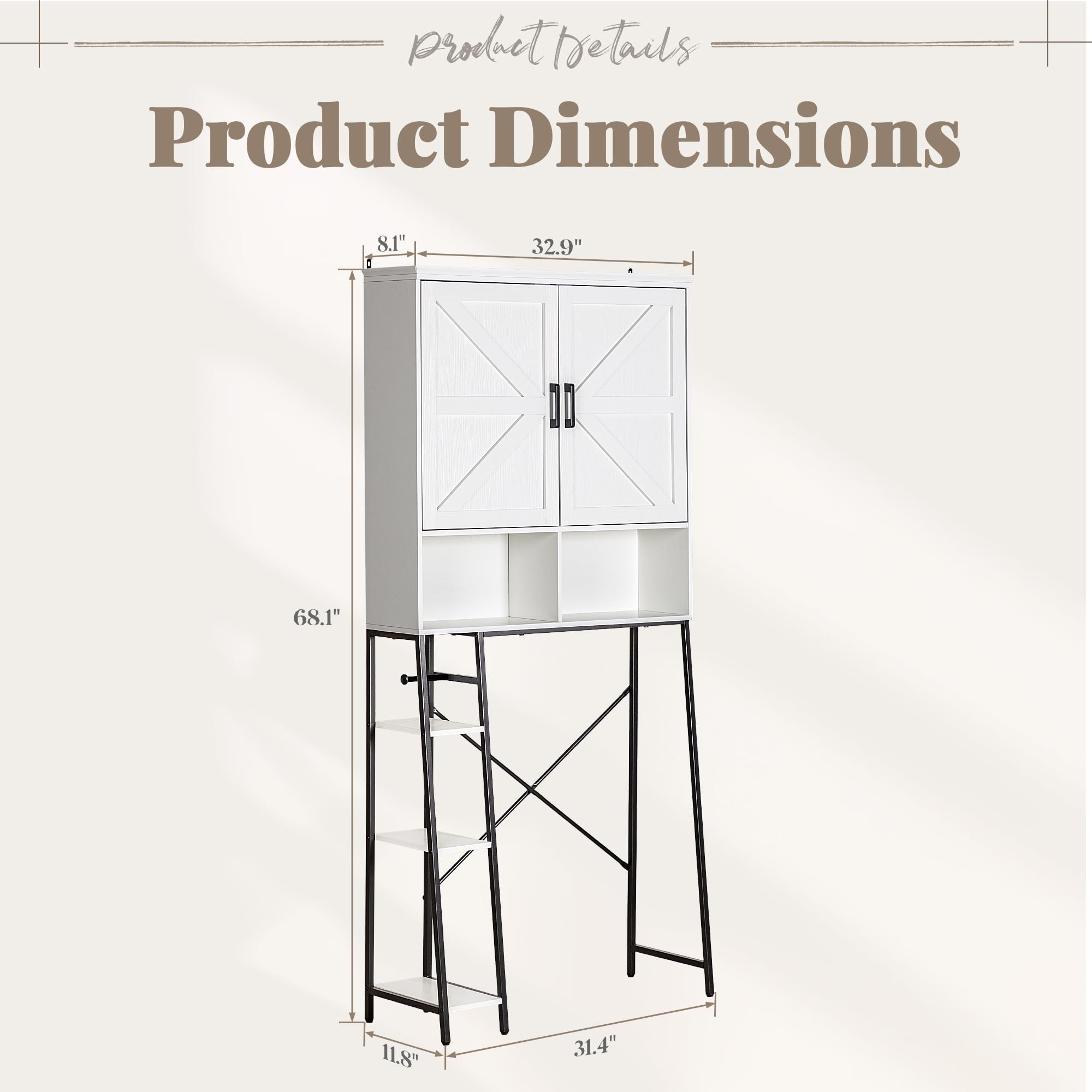 Snapklik.com : YESHOMY 68" Over The Toilet Storage Cabinet