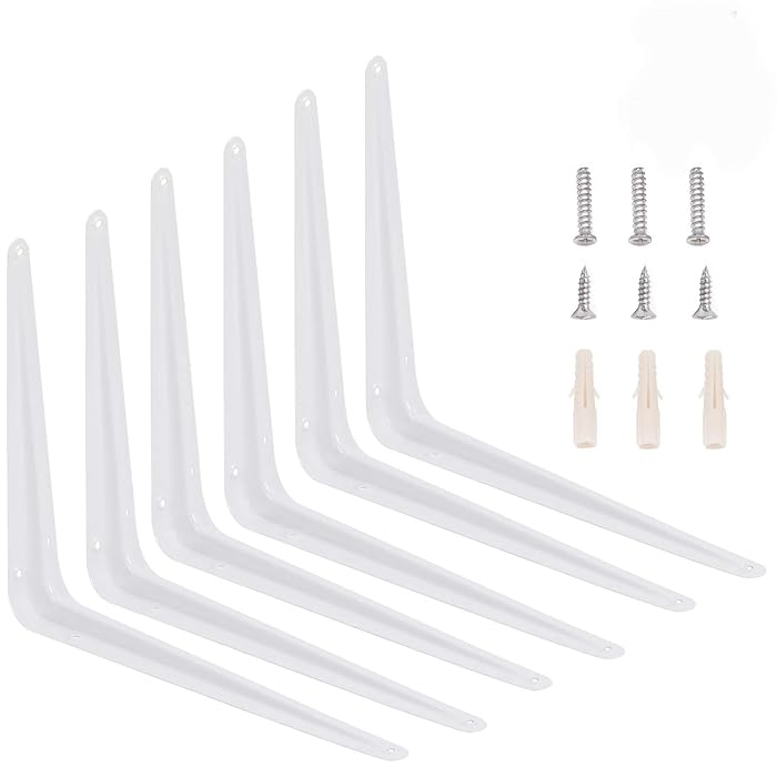Buy KINJOEK 24 Packs 10 x 12 Inch Shelf Brackets, Heavy Duty Metal Wall ...