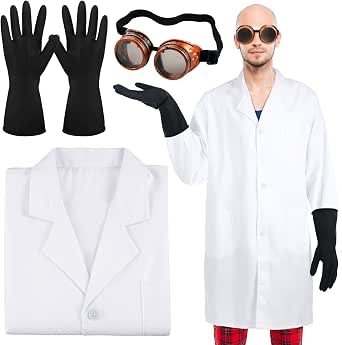 Amazon.com: Mepase 3 Pcs Men's Mad Scientist Costume Accessories Doctor ...