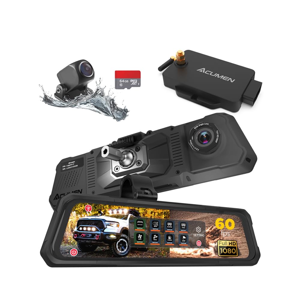 Amazon.com: Acumen Mirror DVR Switch System,12" Waterproof Rear View ...