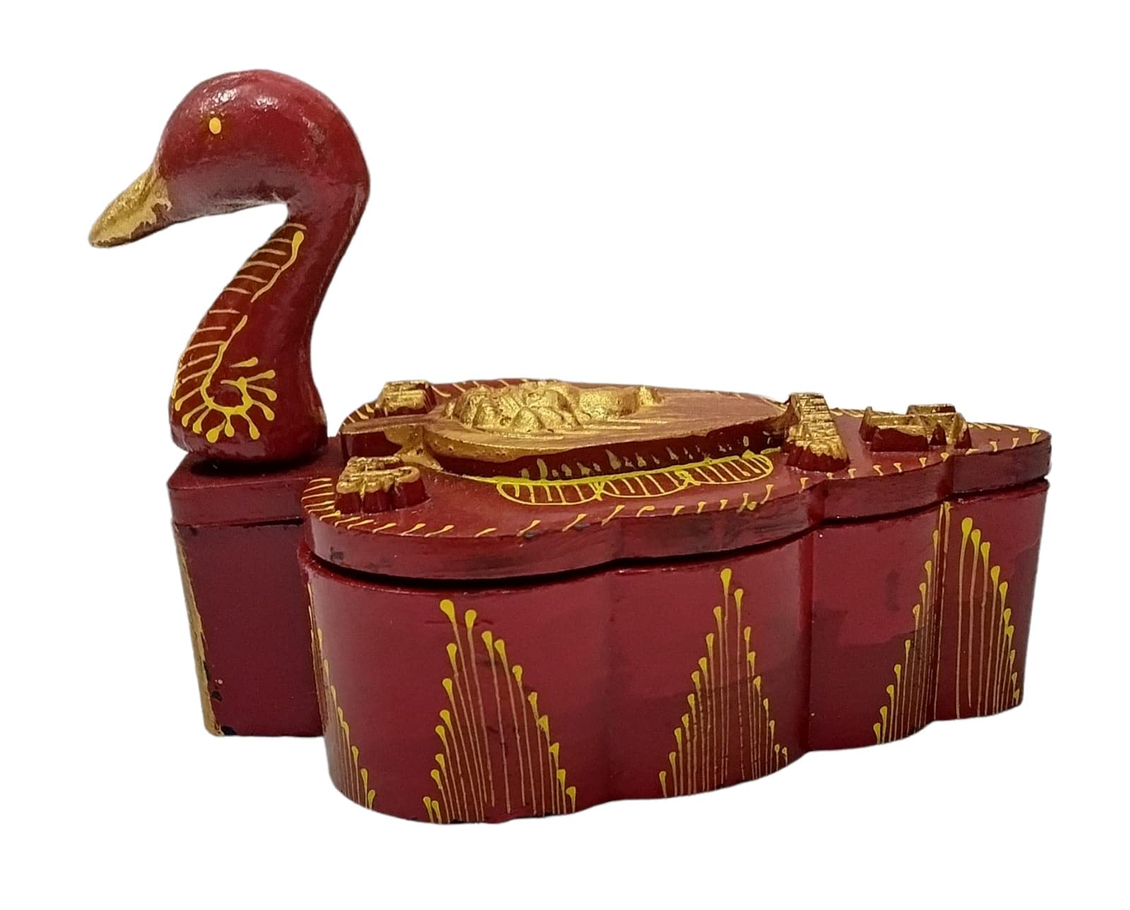 Buy Sparkling Peacock Shape Roli/Kumkum-Chawal-Akshat-Haldi Wooden ...