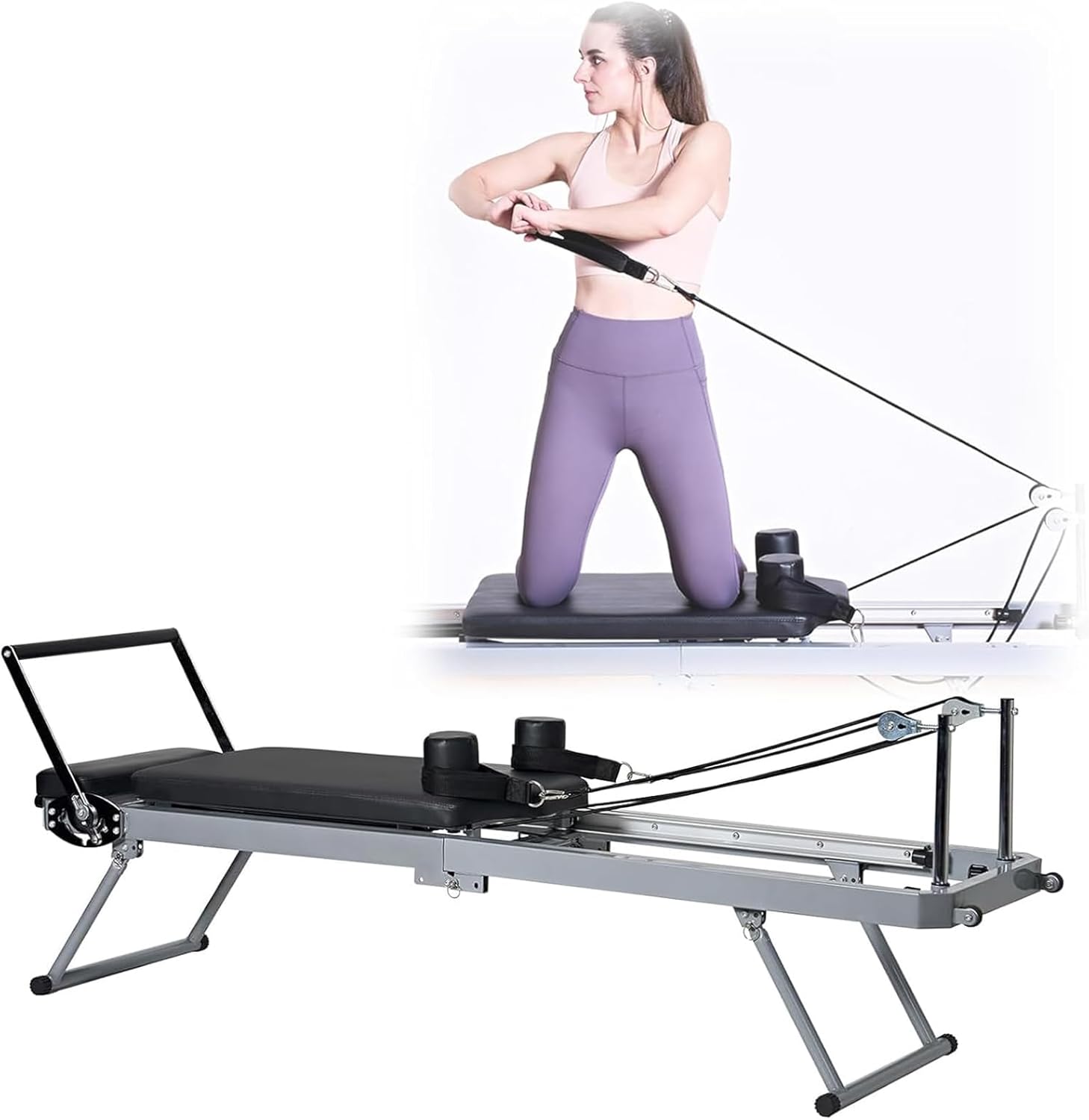 Amazon.com : Foldable Pilates Reformer, Pilates Reformer Vintage ...