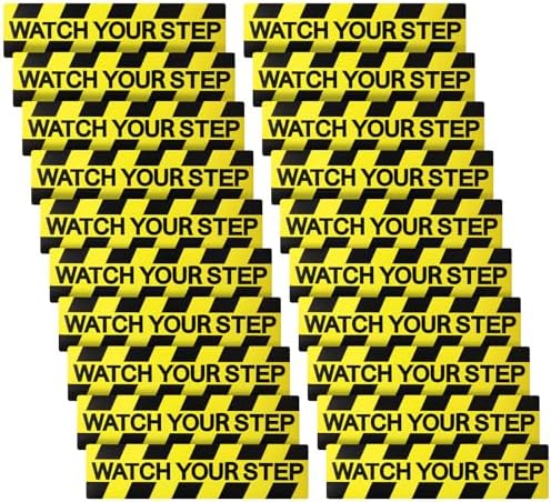 Amazon.com: Watch Your Step Floor Decals Stickers – 5 Pack Warning Sign ...