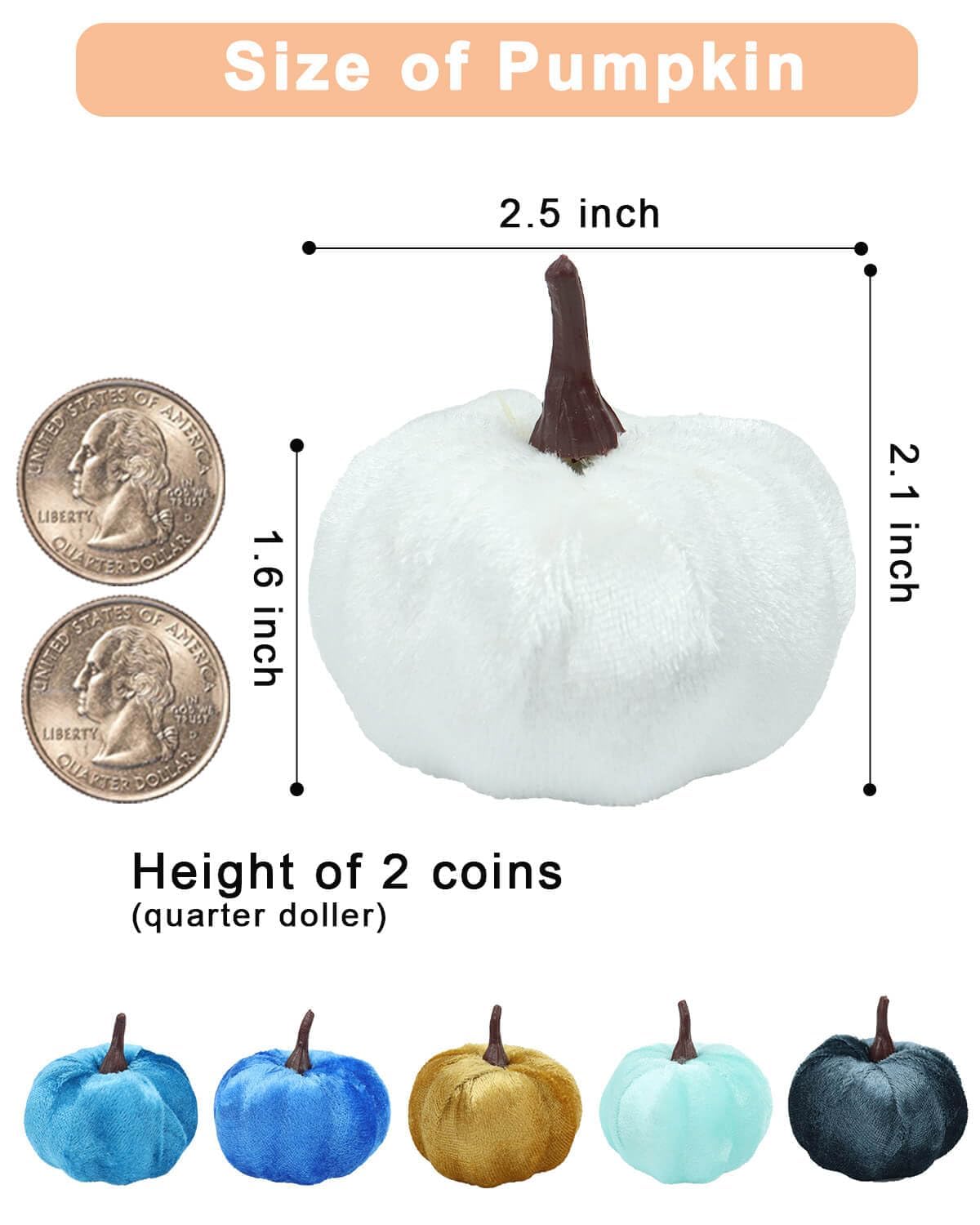 vensovo 2 Inch Mini Velvet Pumpkins for Decorating - 24PCS Small ...