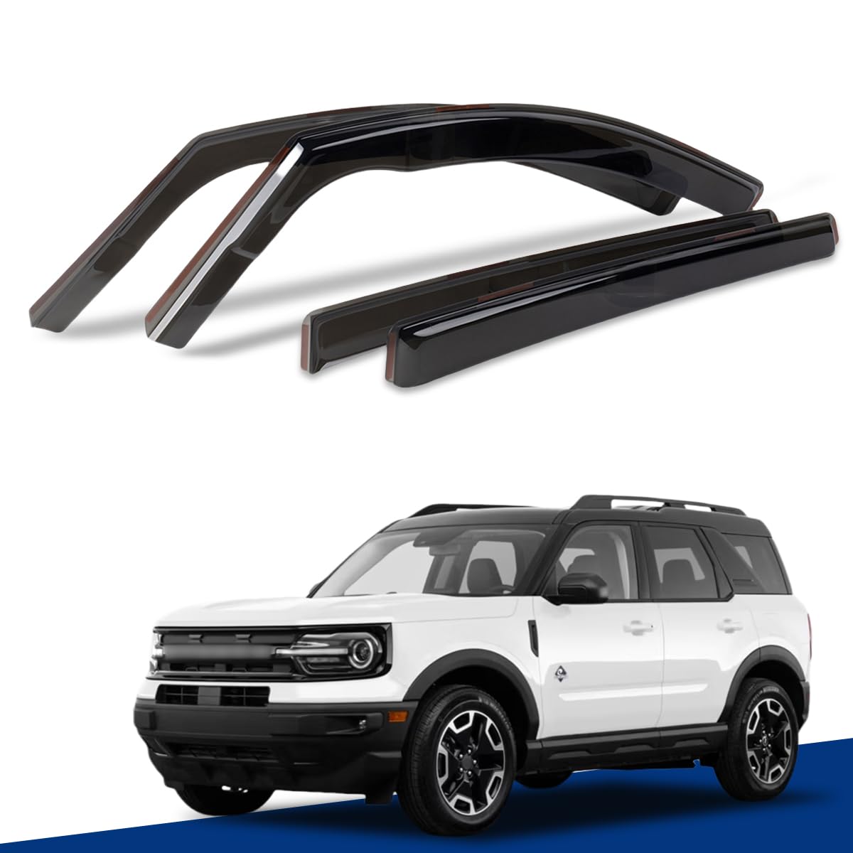 Amazon.com: AceRide in-Channel Window Visors for 2021-2024 Ford Bronco ...