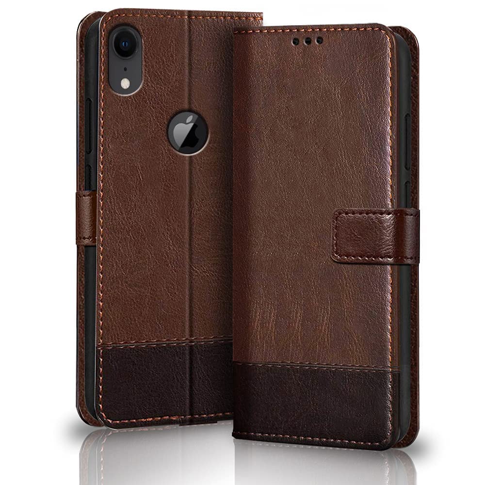 TheGiftKart iPhone XR Flip Back Cover Case | Dual-Color Leather Finish ...