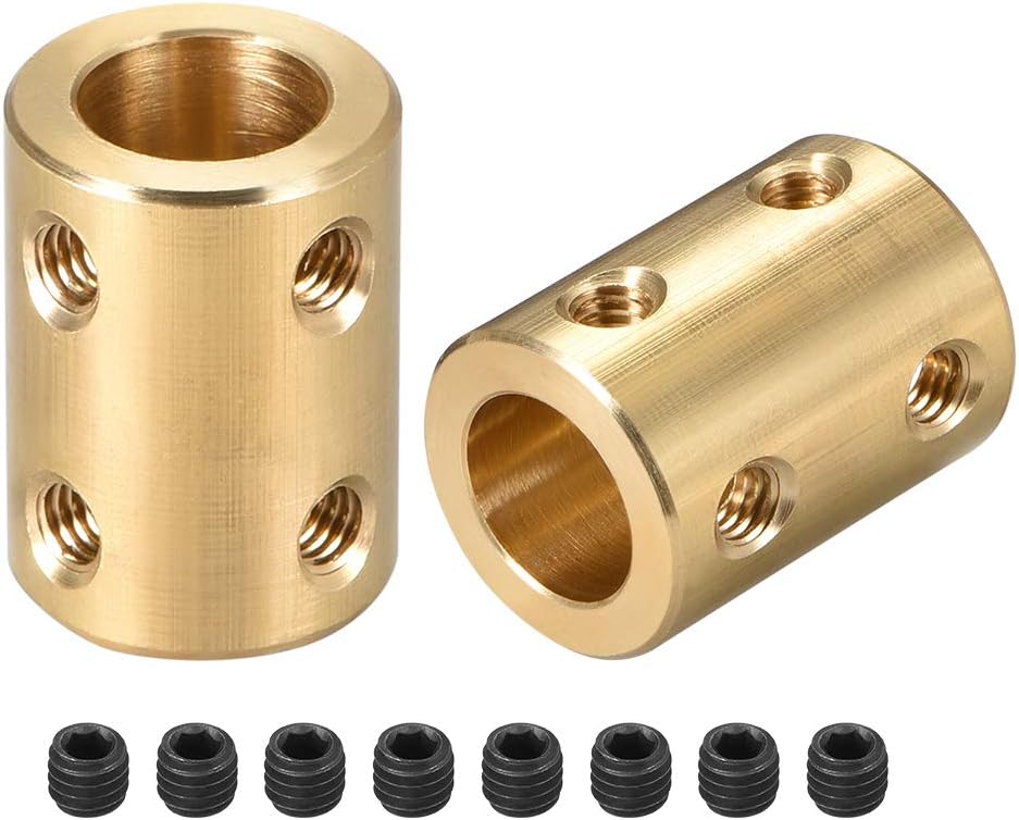 uxcell 8mm to 10mm Bore Rigid Coupling Set Screw L22XD16 Copper,Shaft ...