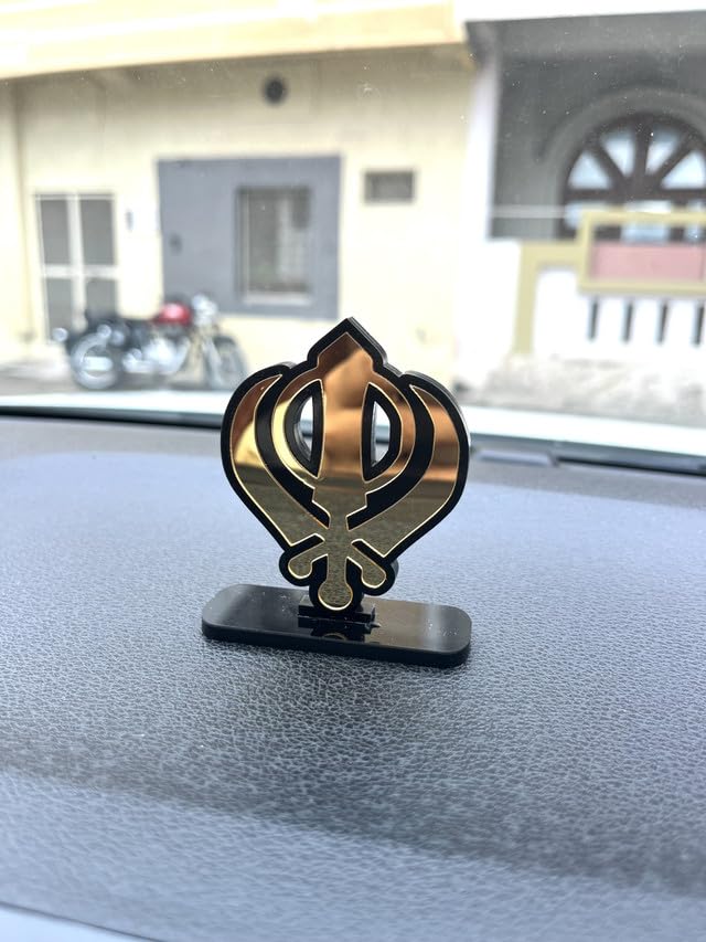 FRZ9 Sikh Religious Symbol Khanda Sahib Idol Statue for Car Dashboard ...