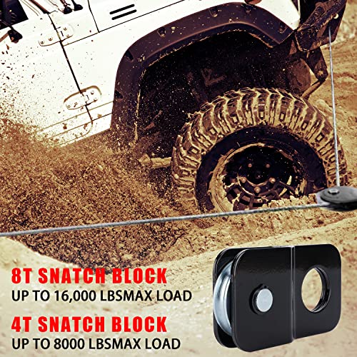 OFF ROAD BOAR 4 Ton(8000lb) Snatch Block for Heavy Duty Recovery Winch ...