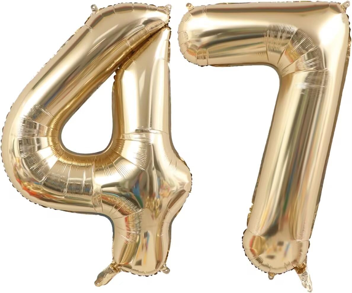 Amazon.com: Light Gold 74 47 Balloon Numbers,40 Inch Large 74th 47th ...