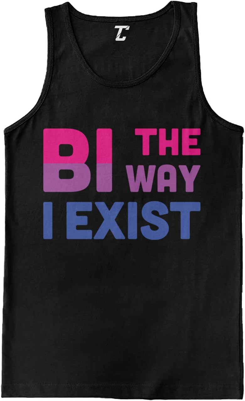 Amazon.com: Bi The Way I Exist - LGBTQ Bisexual Men's Tank Top (Black ...