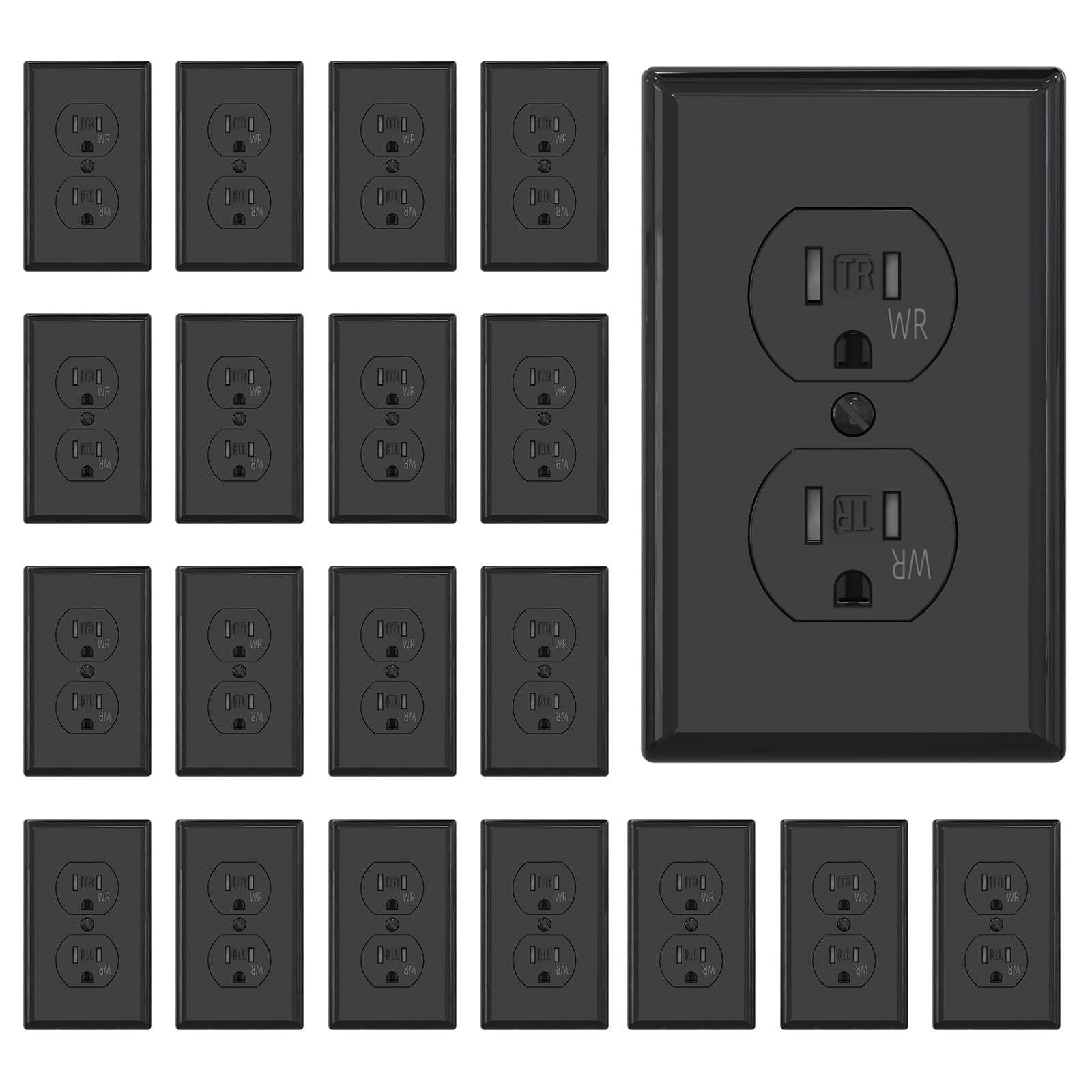 Snapklik.com : 15 Amps Duplex Outlets And Wall Plates Bundle,Weather ...