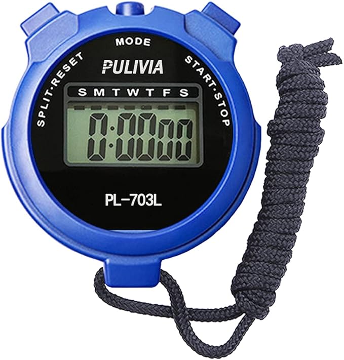 PULIVIA Sports Stopwatch Timer Lap Split Digital Stopwatch with Clock ...