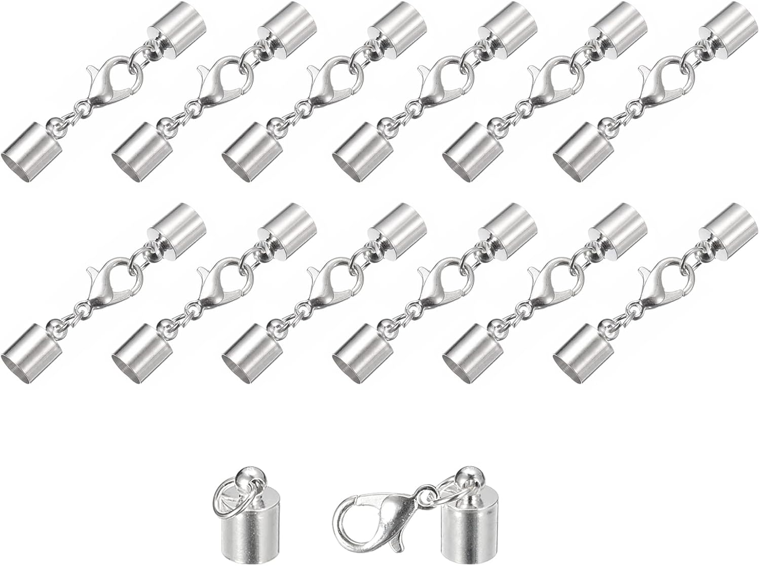 Amazon.com: uxcell 20Sets Leather Cord End Caps with Lobster Claw ...