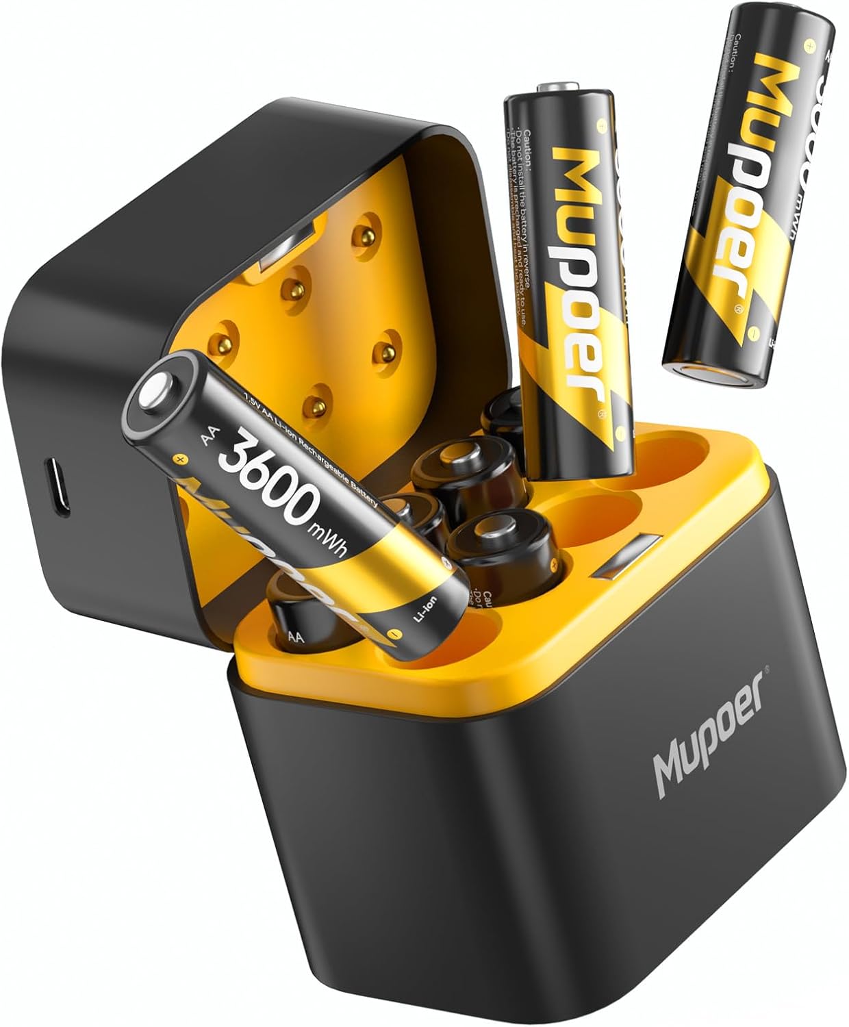 Amazon.com: Mupoer Rechargeable AA Lithium Batteries 8 Pack with ...