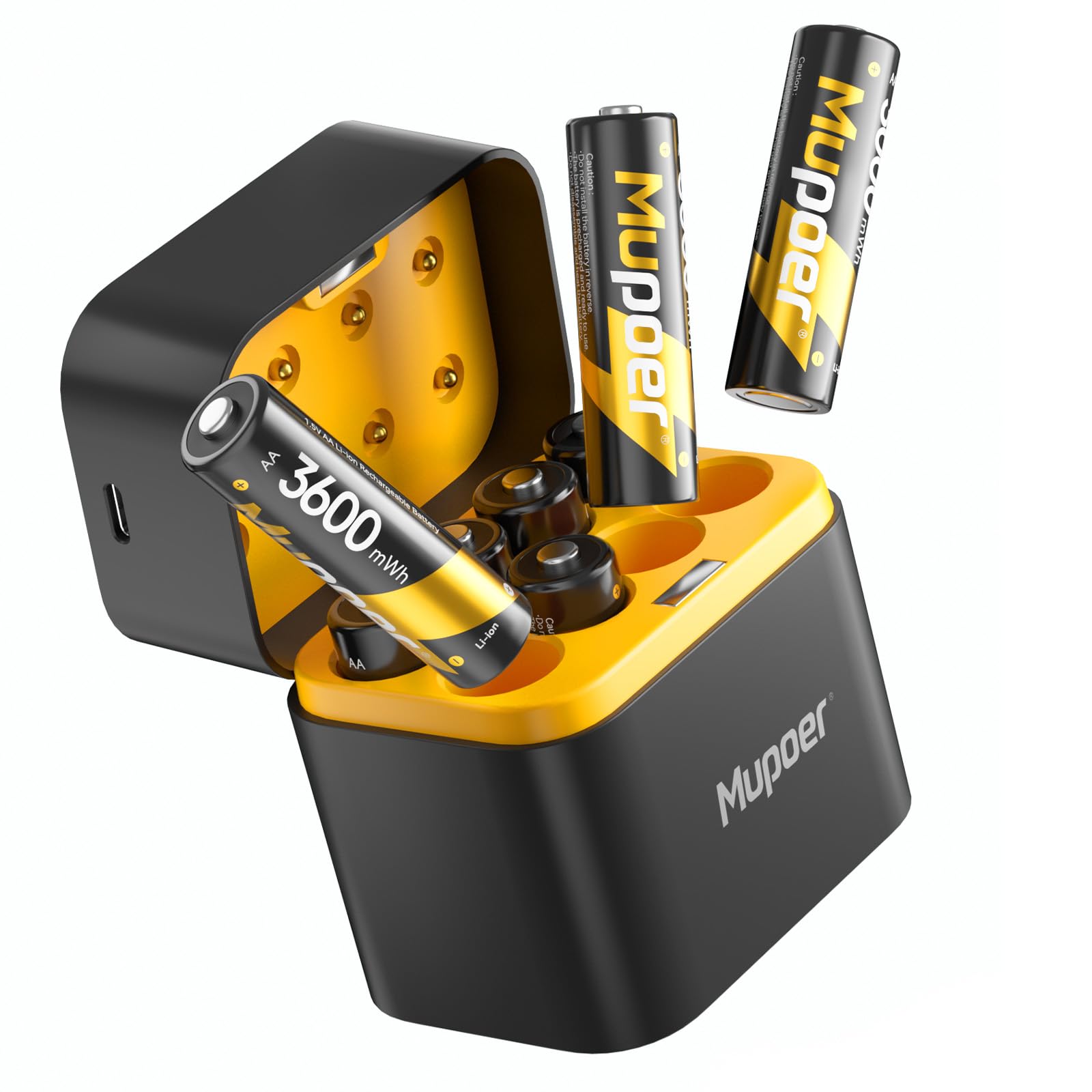 Amazon.com: Mupoer Rechargeable AA Lithium Batteries 8 Pack with ...