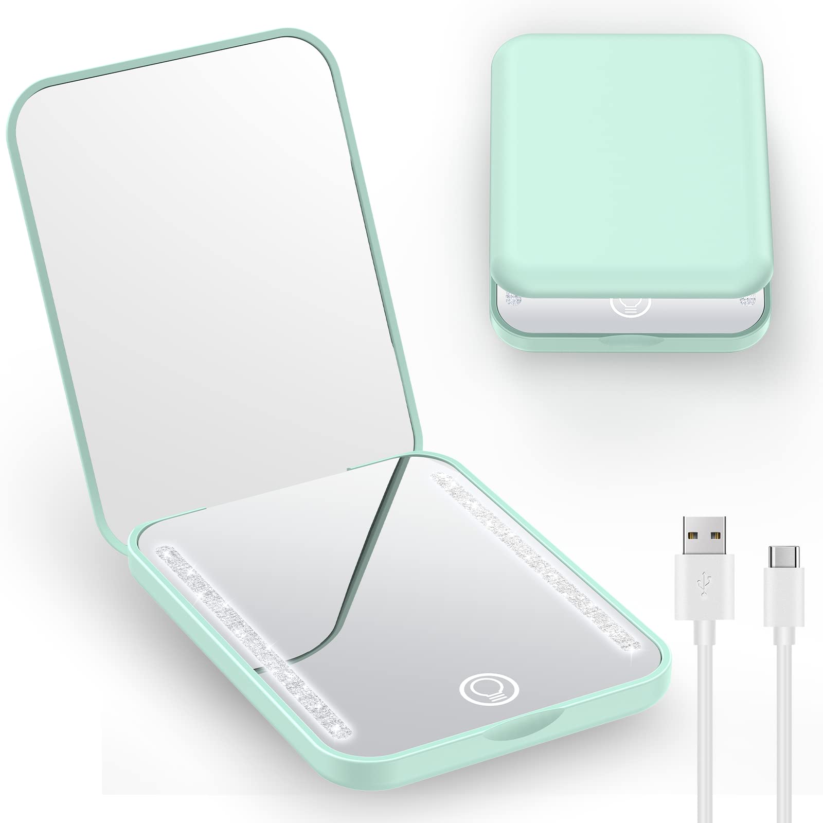 Amazon.com: Gospire Mini Rechargeable Travel Makeup Mirror with Lights ...