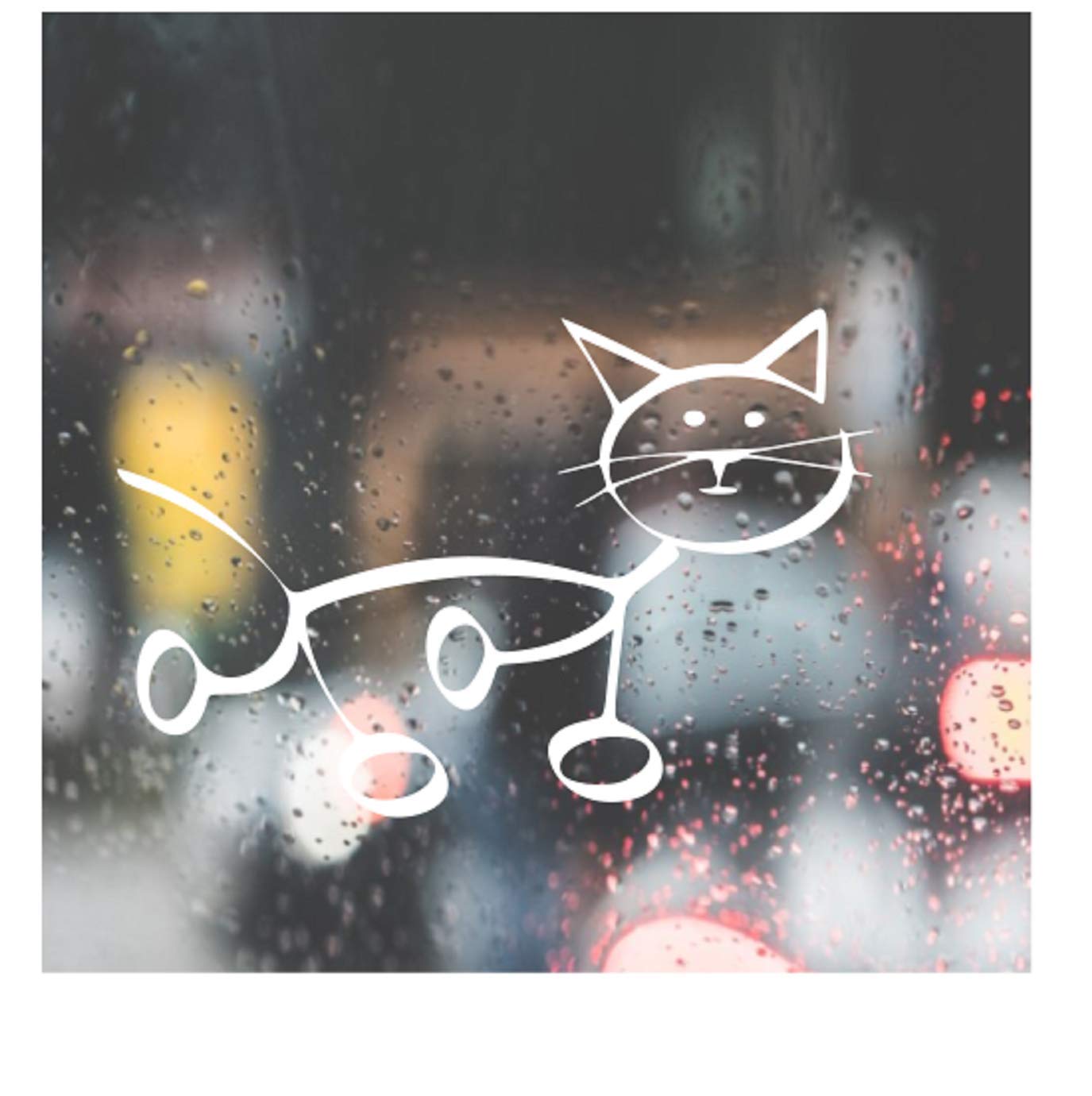 Amazon.com - Cat Animal Stick Figure Vinyl Die Cut Decal Bumper Sticker ...