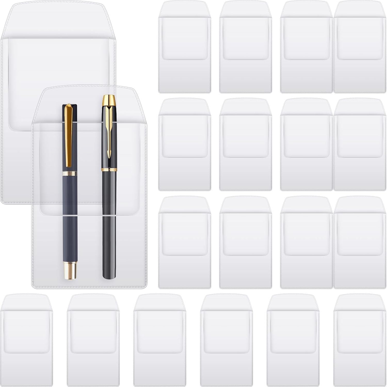 Amazon.com : Tenceur 50 Pcs Pocket Protector Heavy Duty PVC Pen Holder ...