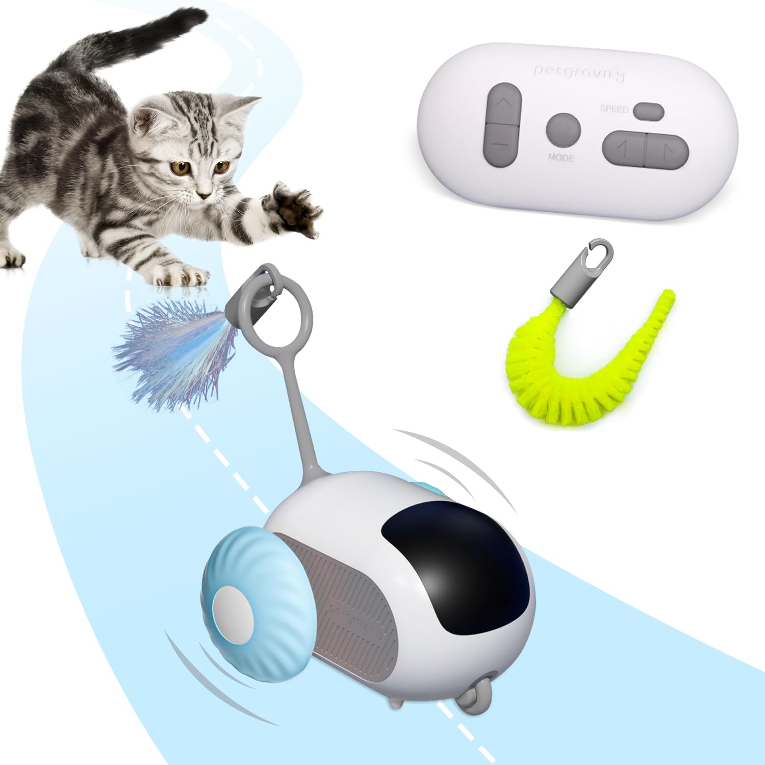 Necomi Remote Control Cat Toy, Upgraded Interactive Chase Cat Toys for ...
