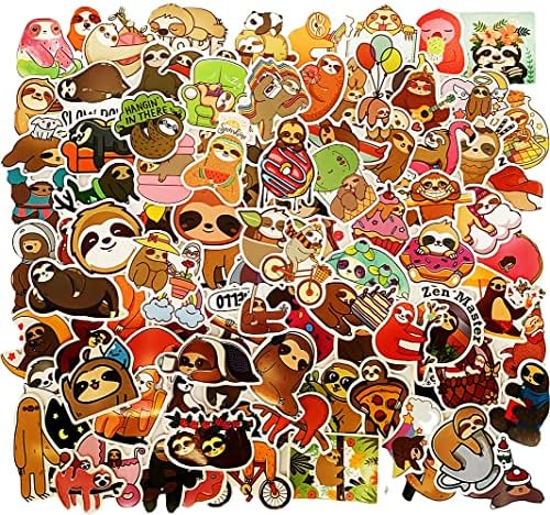 cobee Sloth Stickers, 100PCS Sloth Decals Cute Cartoon Animal Sticker ...