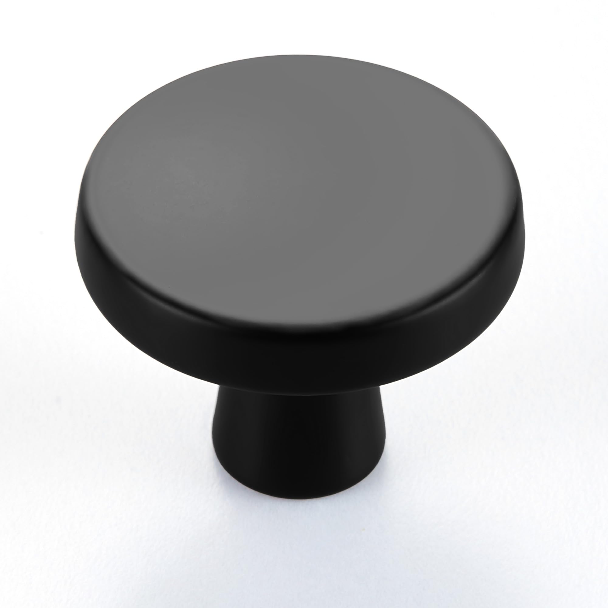 LECHYN Matte Black Kitchen Cabinet Knob, 10 Pack 1-3/16 Inch(30MM ...