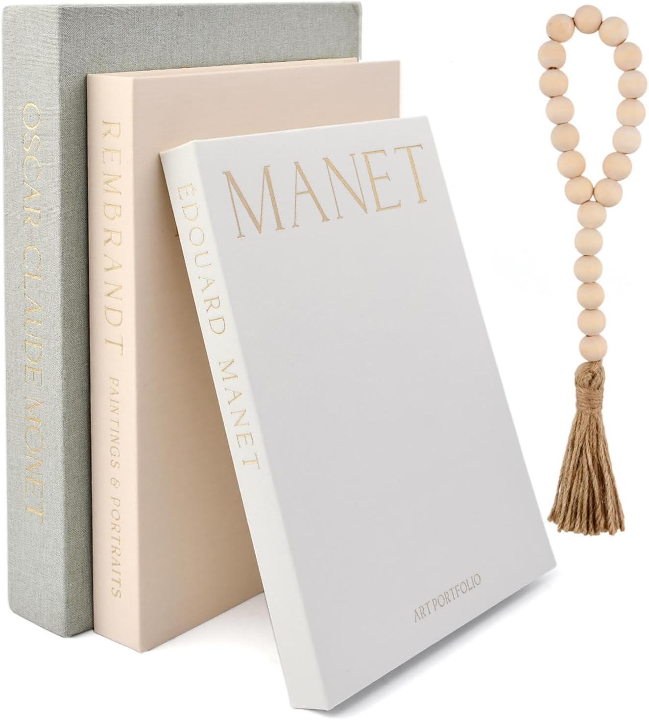 Amazon.com: Jeyntanc Aesthetic Decorative Books, Set of 3 Linen Faux ...