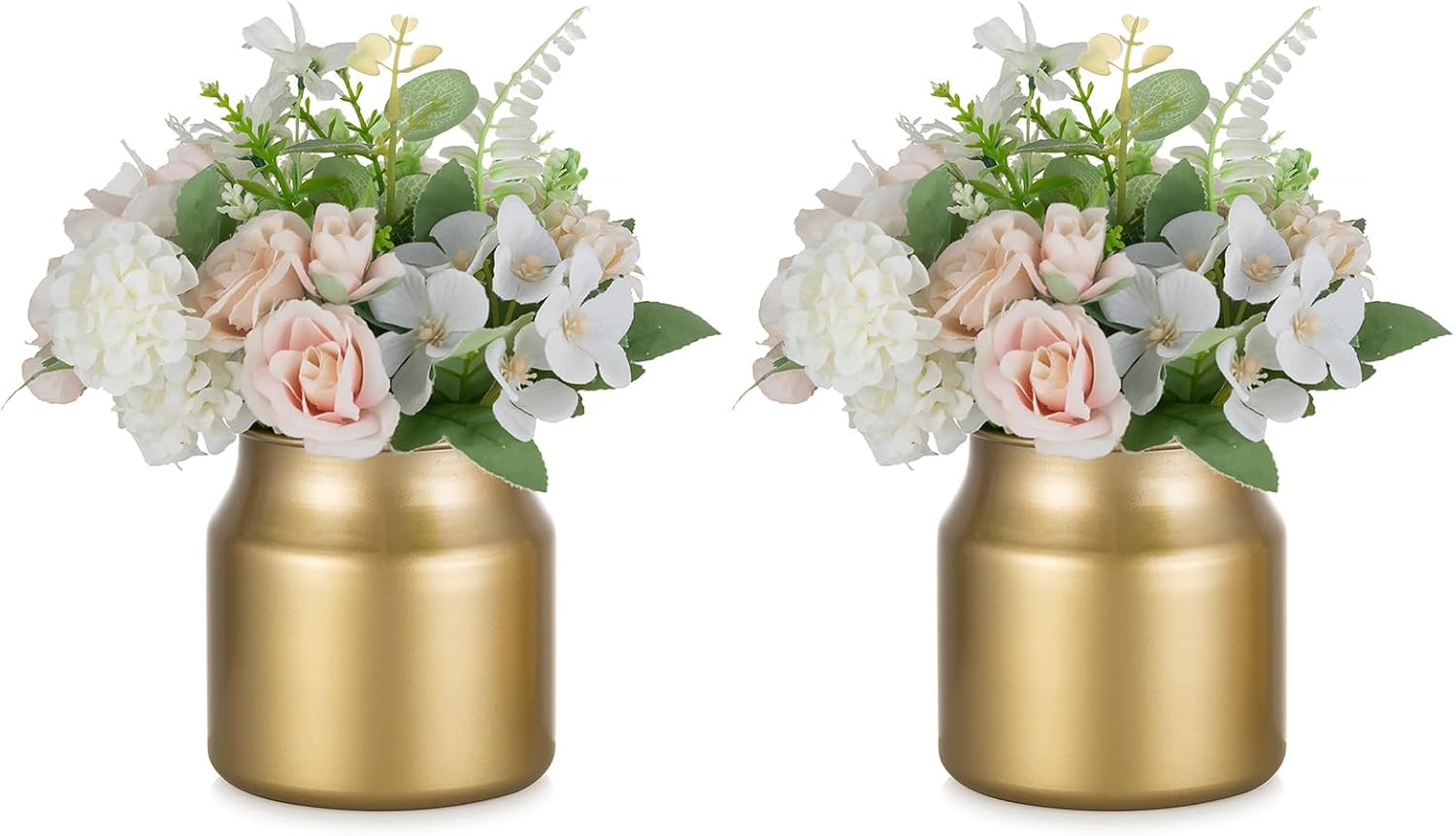 Amazon.com: NUPTIO Small Vase Gold Centerpiece: 2 Pcs 4.2" Short Flower Vases - Metal Table ...