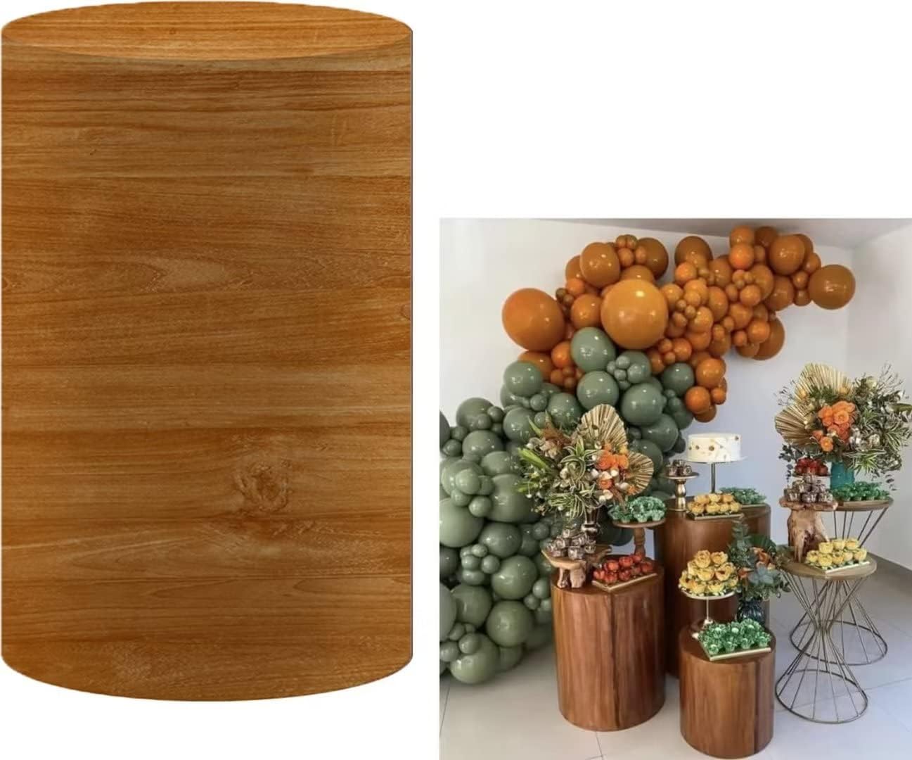 Amazon.com : Iydamc Vintage Wooden Pedestal Covers for Birthday Party ...