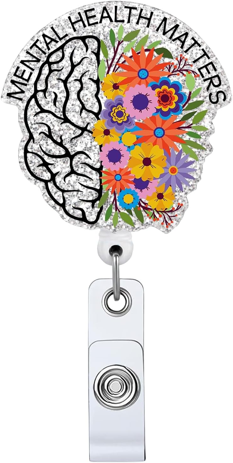 Amazon.com : Mental Health Matters Black Retractable Badge Reel with ID ...