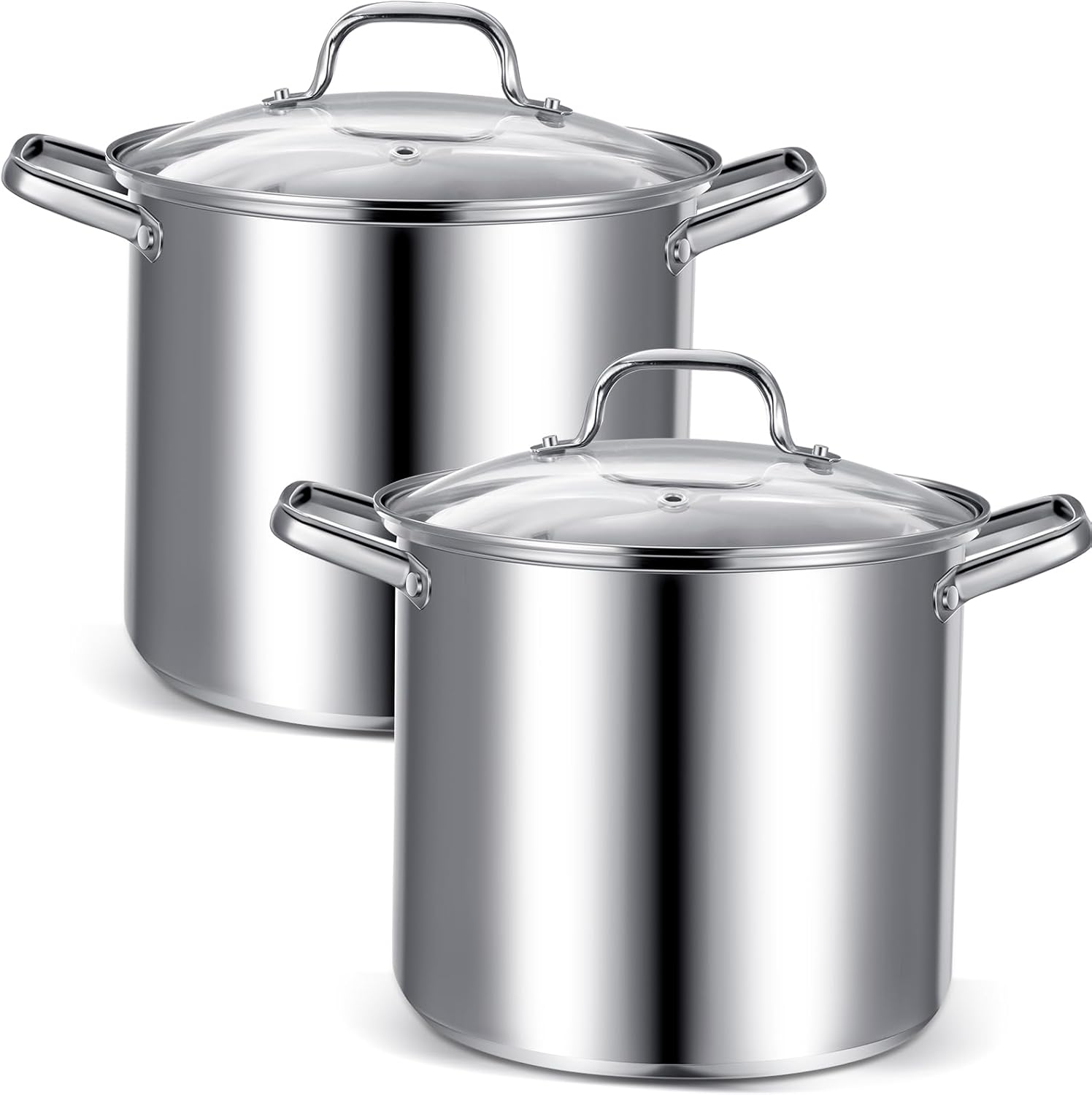Amazon.com: Nuogo 2 Pack 12-Quart Stainless Steel Stock Pot with Lid ...