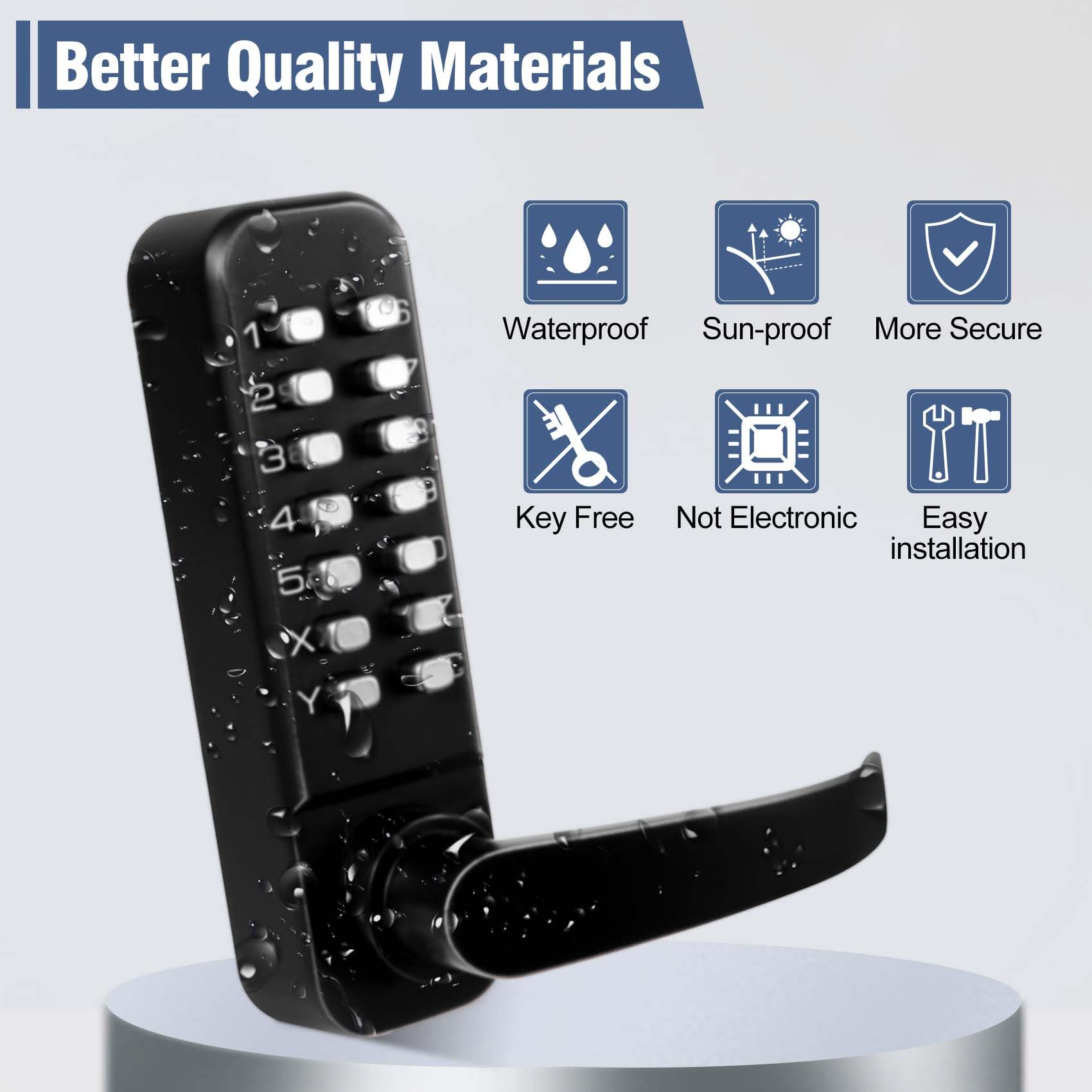 Snapklik.com : Casmer Double Sided Keyless Door Lock