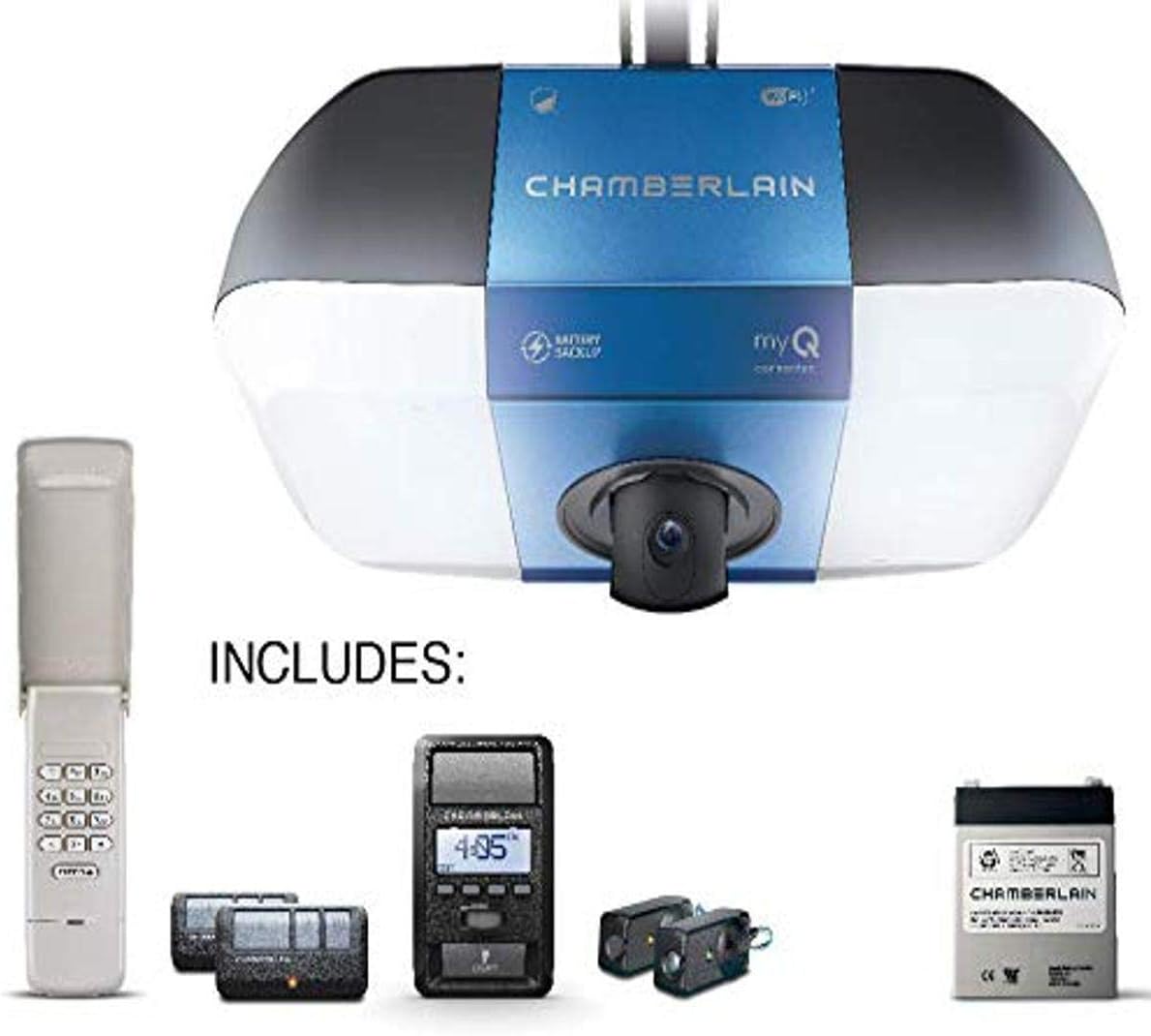 Chamberlain B6765T Smart Garage Door Opener w/Built in HD Camera ...