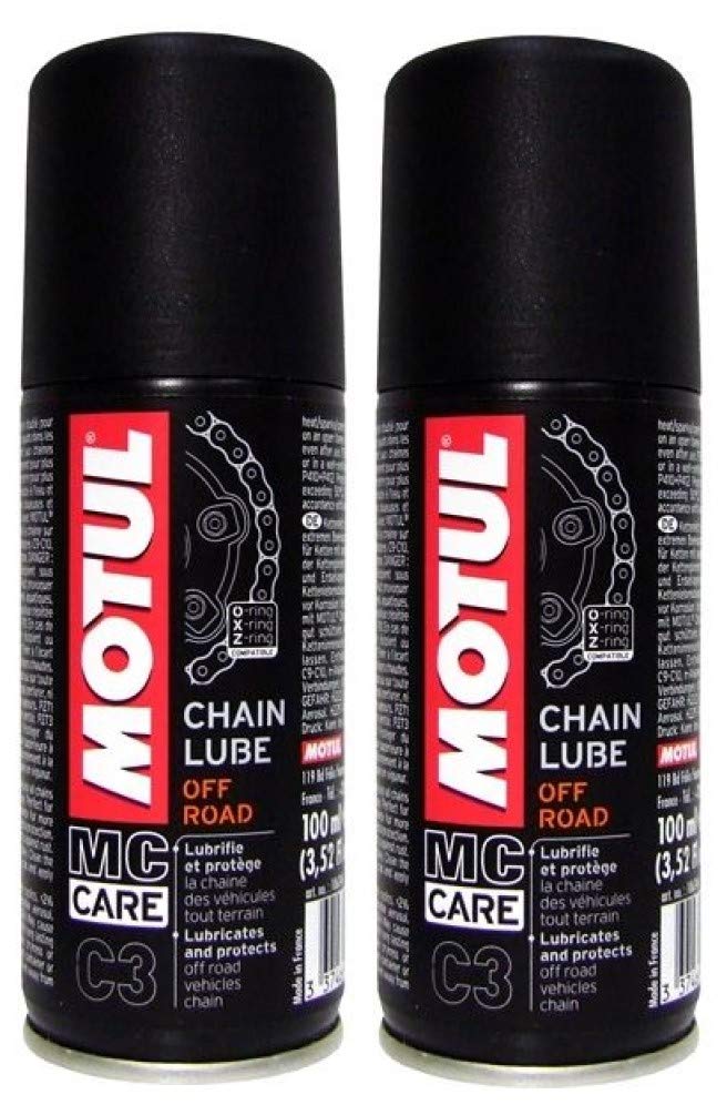 Motul Off Road Chain Lube Aerosol, C3 Chain Oil Lubrication, 100 ml X2 ...