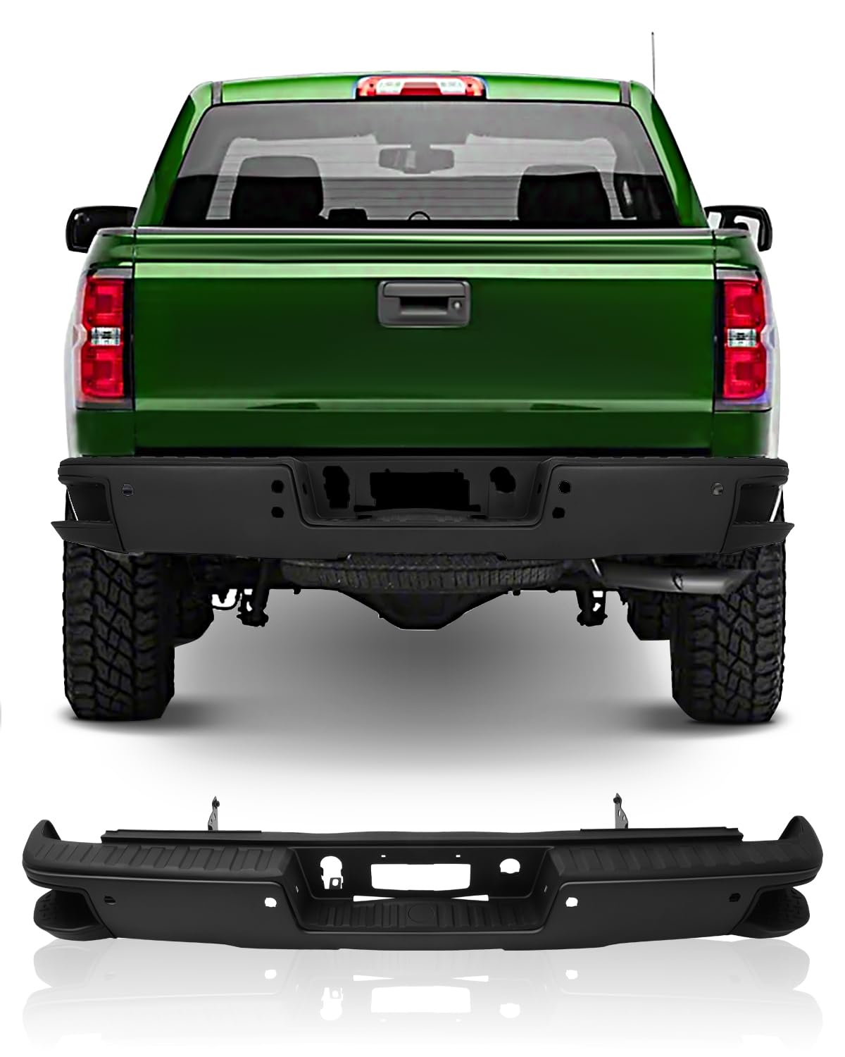 Amazon.com: SCITOO Steel Texture Black Rear Step Bumper Replacement for ...