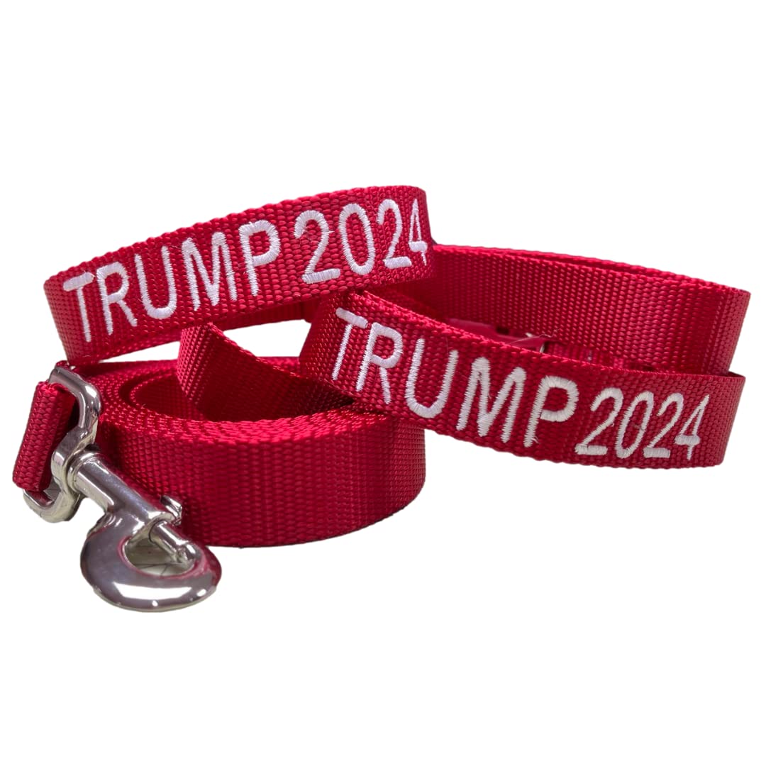 Amazon.com: Handmade TRUMP 2024 Custom Embroidered Dog Collar and Leash ...