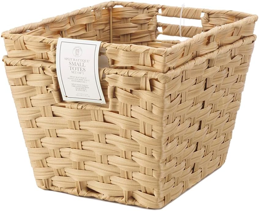 Amazon.com - Whitmor Split Rattique Small Tote, Set of 2, Natural