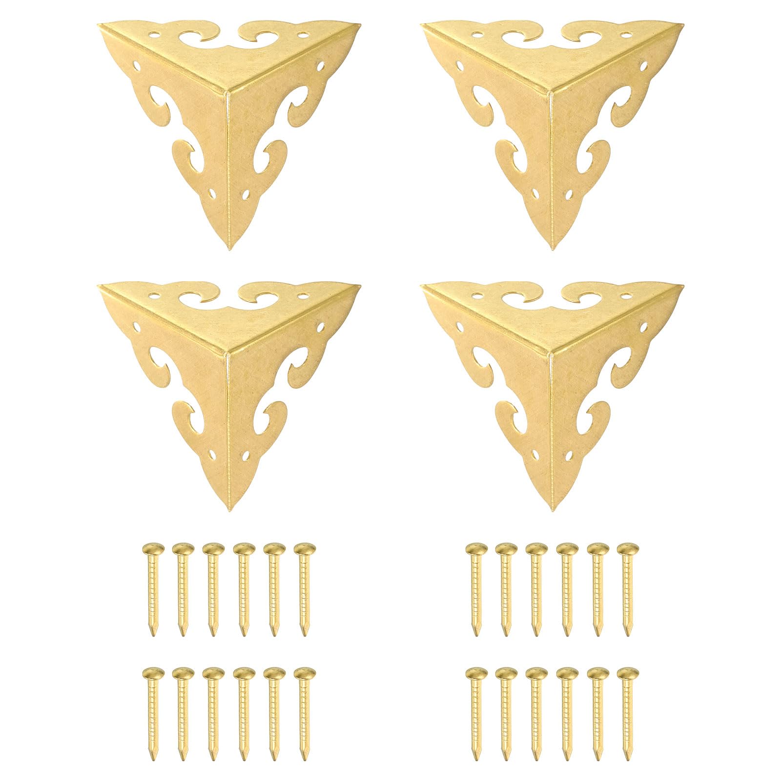 Amazon.com : uxcell 4 Pcs Brass Edge Guard, 35mm Decorative Box Corner ...