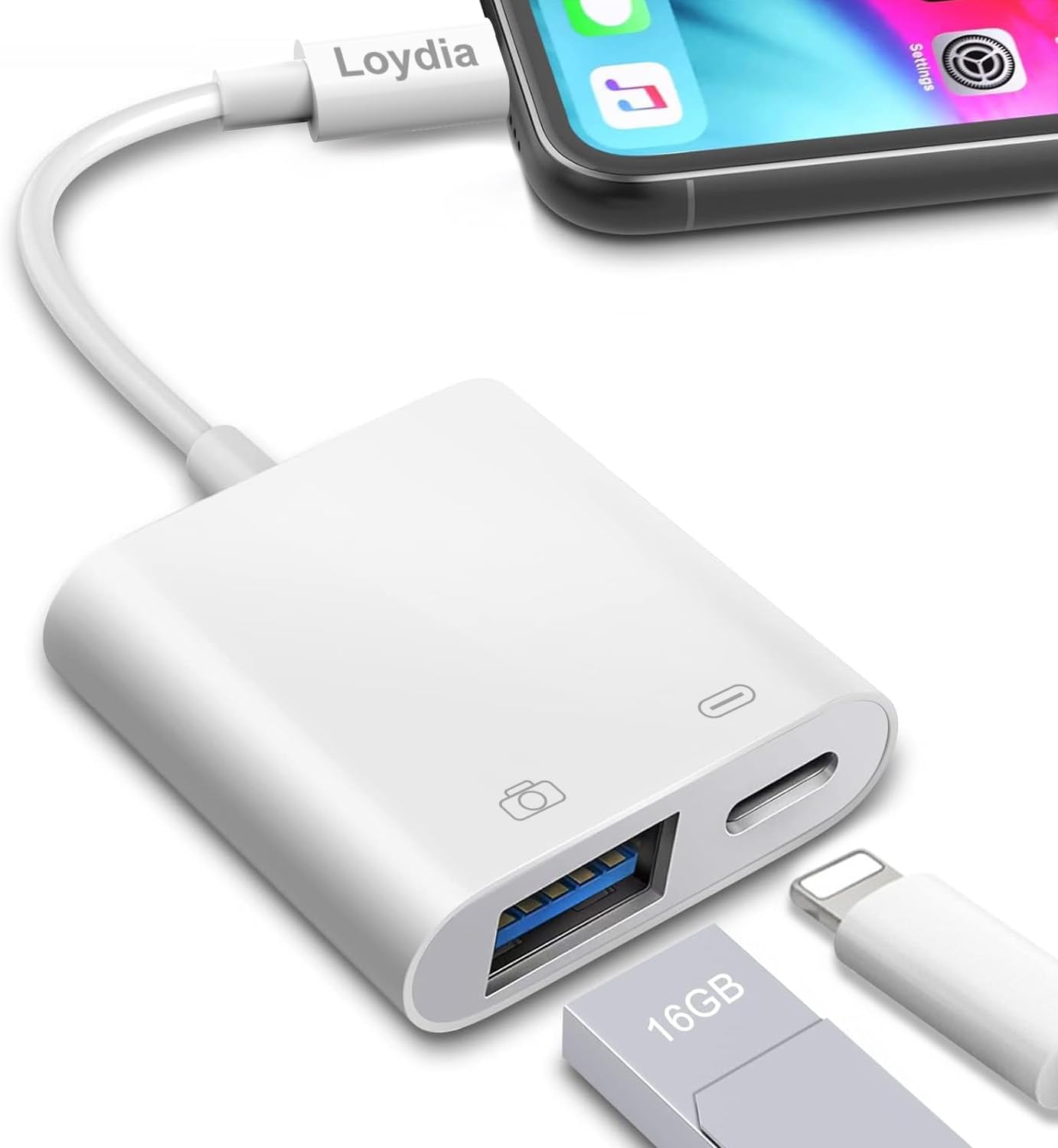Loydia USB OTG Adapter for iPhone/iPad, USB Camera OTG Adapter for ...