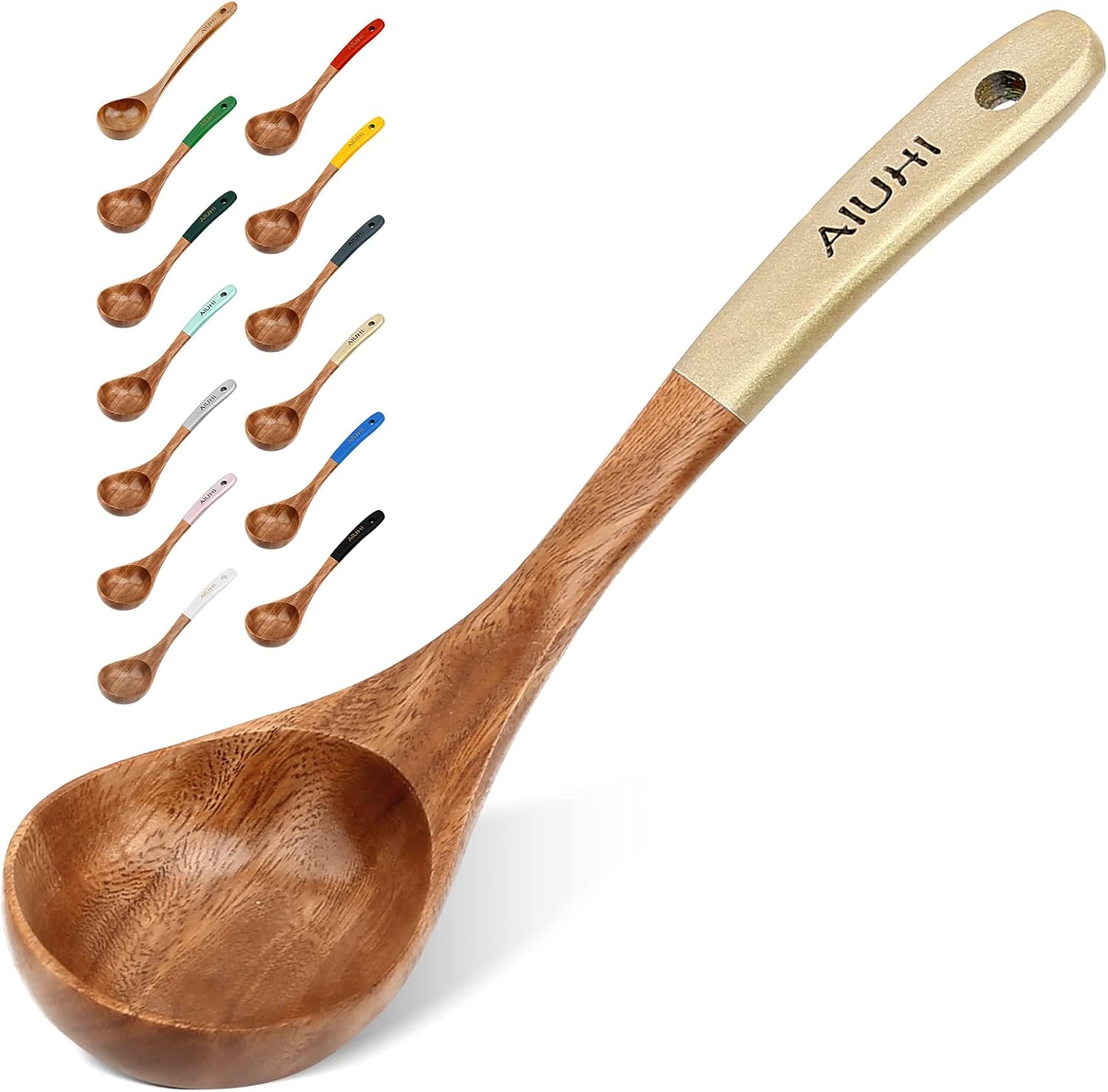 Amazon.com: Wooden Soup Ladle, Large Wooden Scoop Spoon Long Handle ...